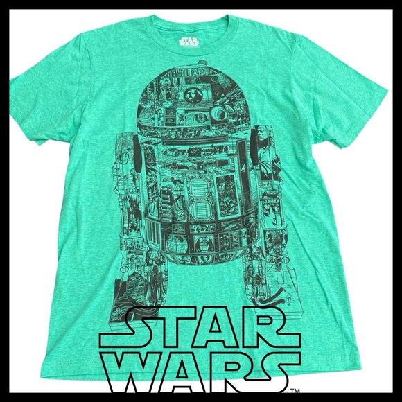 Star Wars | Shirts | Star Wars Green R2d2 Trilogy Scenes Fifth Sun ...